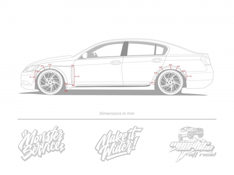 Instruction for cutting fenders Lexus GS 08-12